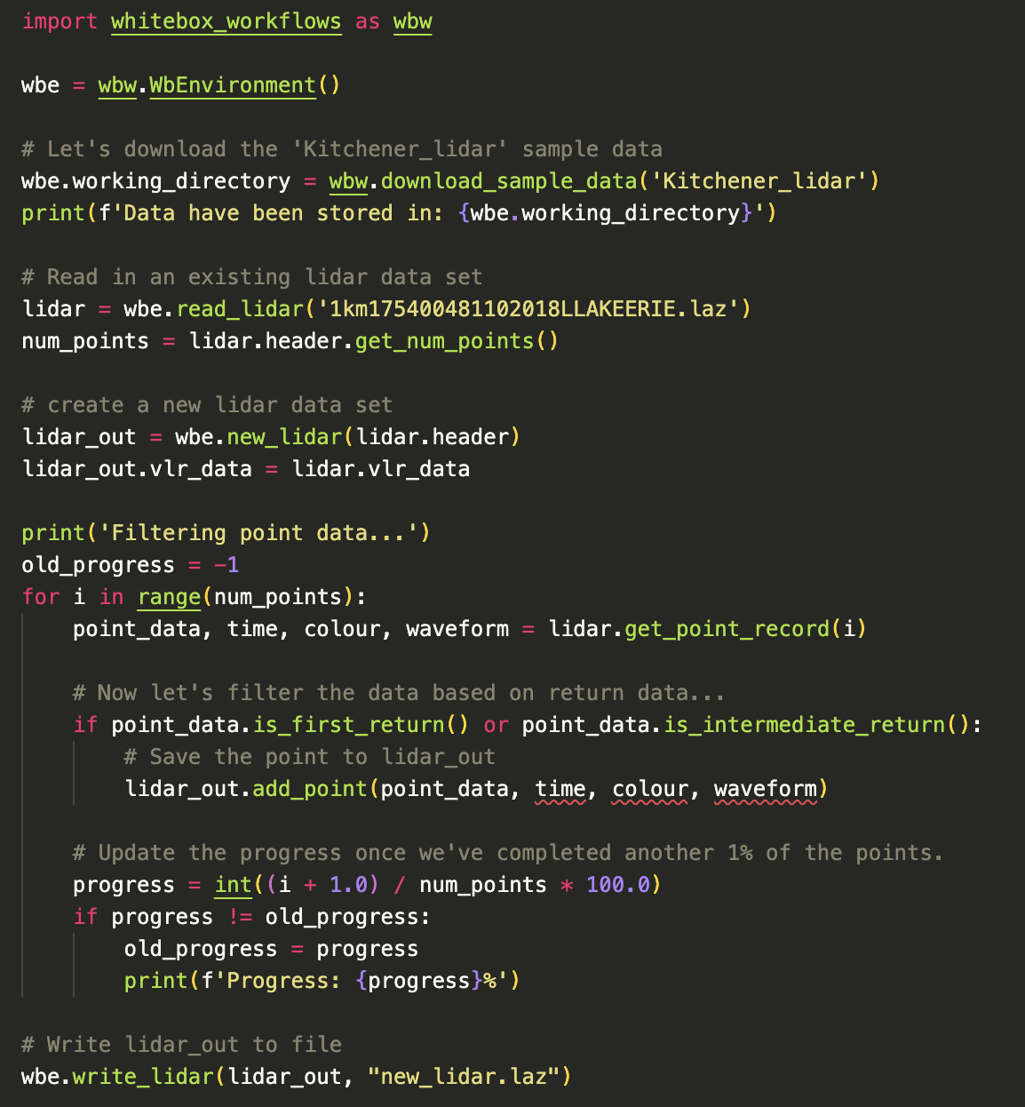 Geoprocessing with Whitebox Workflows for Python