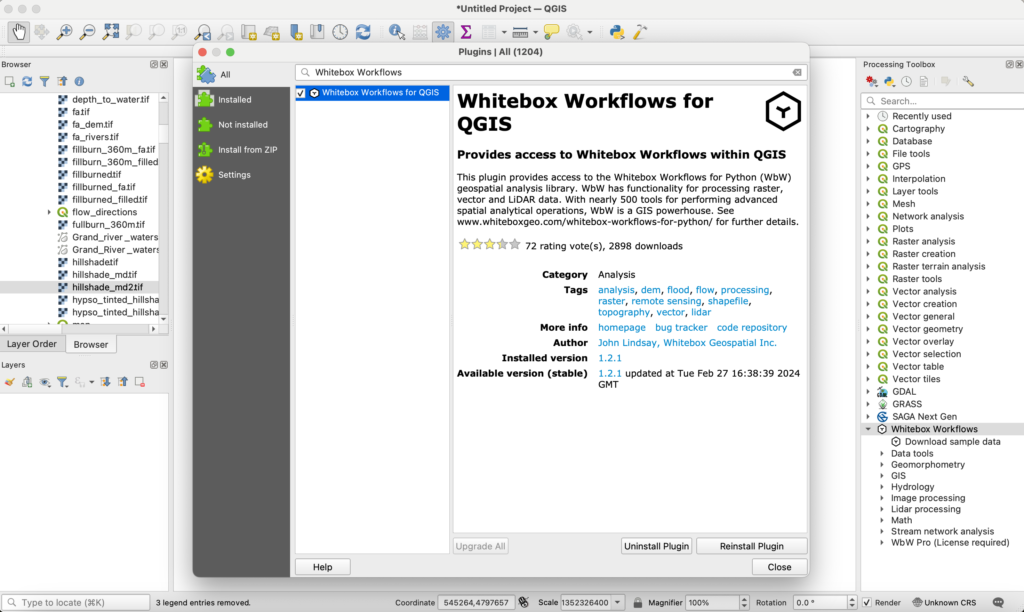Whitebox Workflows for QGIS Plugin - Whitebox Geospatial Inc